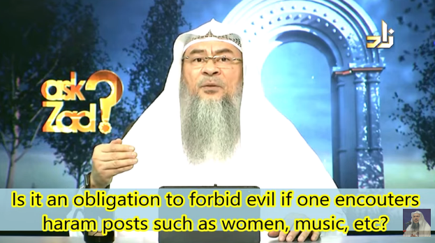 Is it an obligation to forbid evil if one encounters Haram posts like women